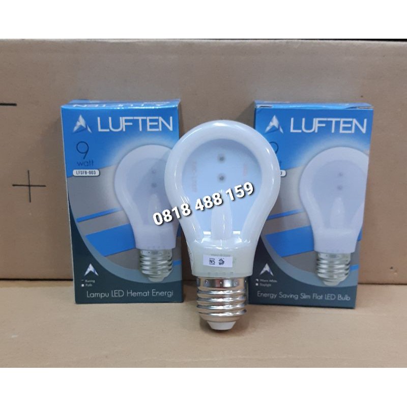 Jual LUFTEN LAMPU LED SLIM FLAT 9W E27 WARM WHITE KUNING | Shopee Indonesia