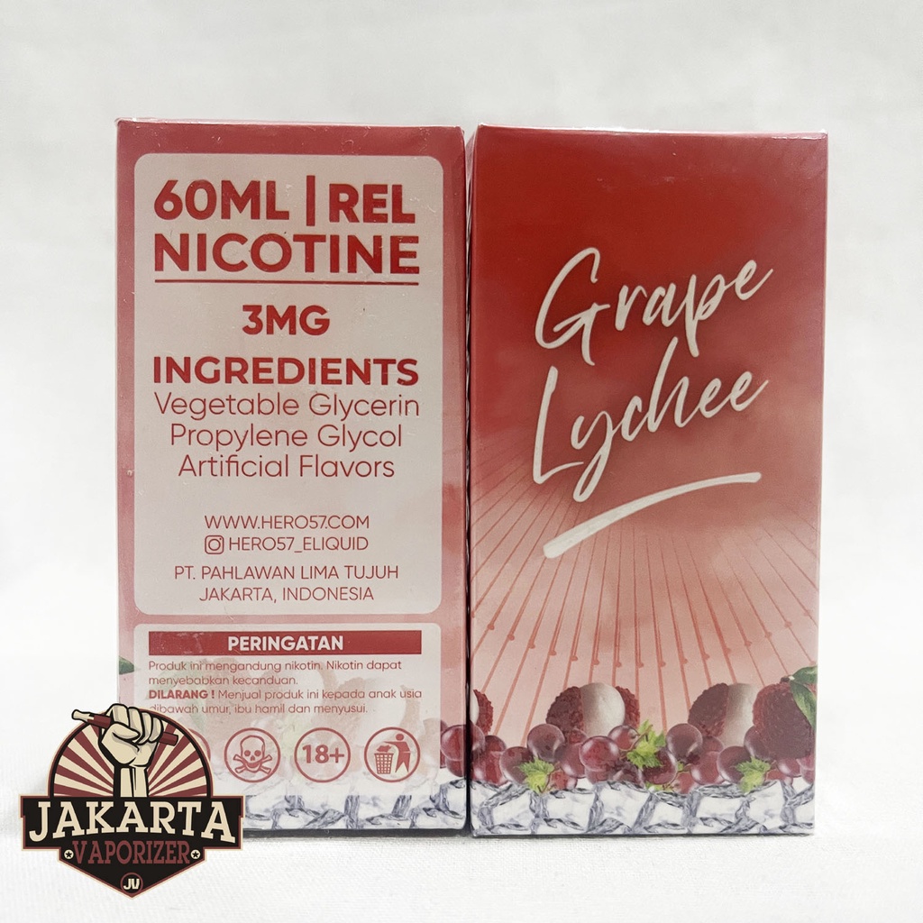 Jual GRAPE LYCHEE 60ML 3MG 6MG BY HERO57 | Shopee Indonesia