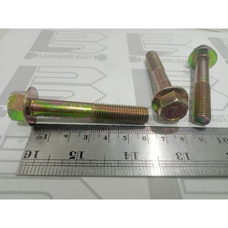 Jual Baut Flange M10 x 60 Kuning / Baut Tapak Kunci 14 Panjang 6cm ...