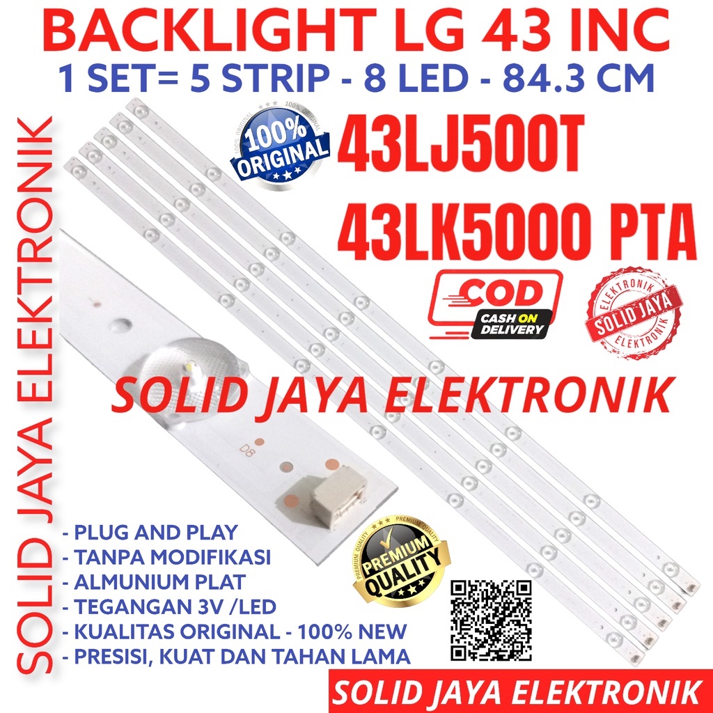 Jual BACKLIGHT TV LED LG 43 INC 43LJ5000 43LK500 43LJ5000T 43LK500PTA T PTA LAMPU BL 8K 3V 43LJ ...