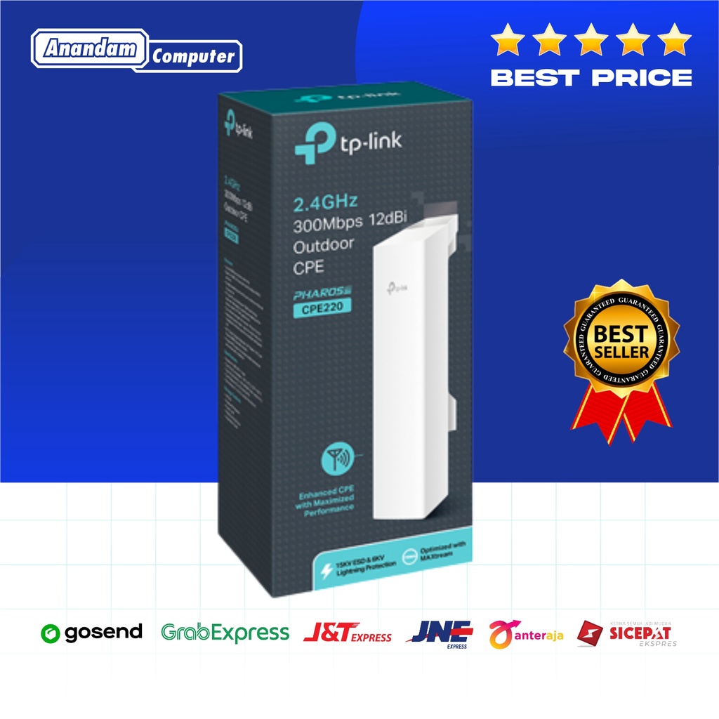 Jual TP-LINK 2.4Ghz 300Mbps 12Dbi Outdoor CPE CPE220 220 | Shopee Indonesia