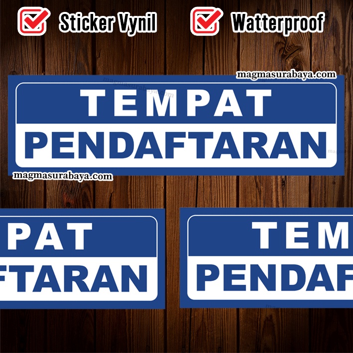 Jual Stiker Tempat Pendaftaran - label Pendaftaran - Sticker ...