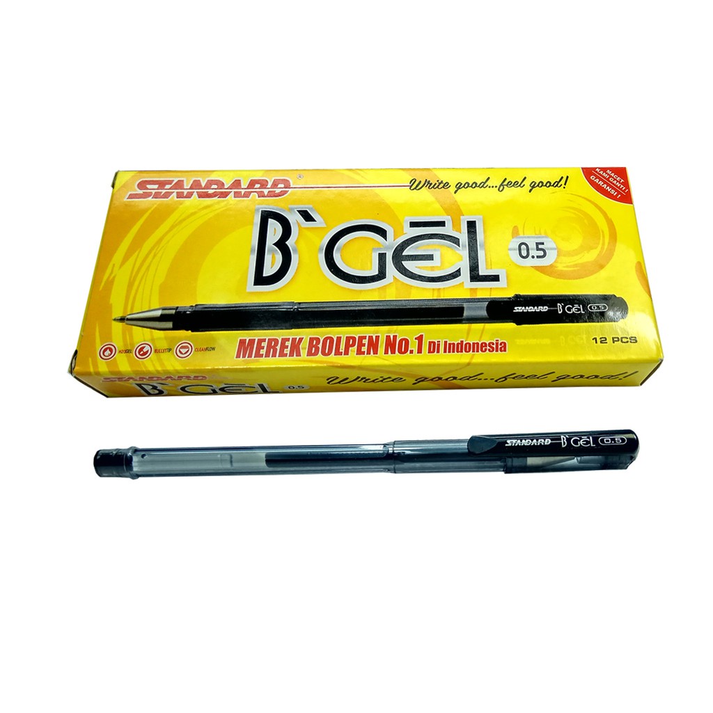 Jual BALLPOINT, BOLPEN, POLPEN, PULPEN STANDARD B GEL 0.5 MM HITAM ...