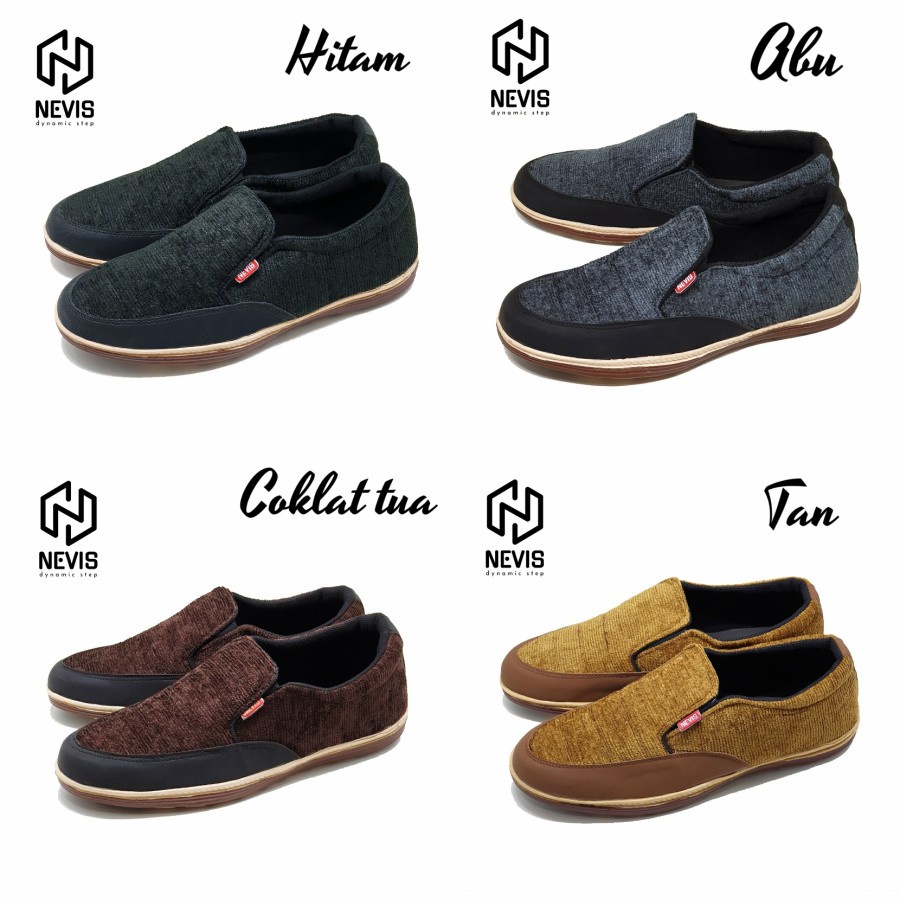 Jual Sepatu Pria Slip On Casual NEVIS NVS 02/ Sepatu Formal Slop Kerja Pria - COKLAT TUA, 39 ...
