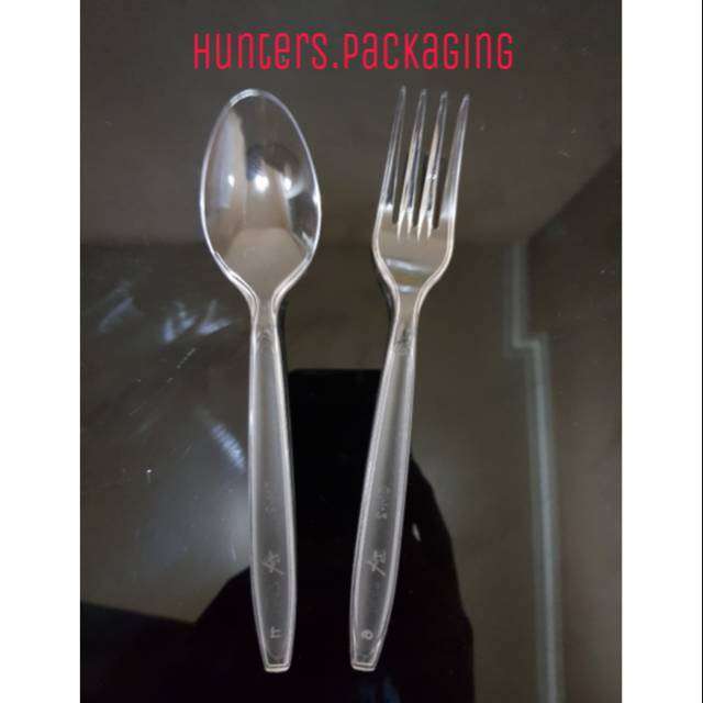 Jual Garpu makan plastik bening transparan - Garpu makan bening ...