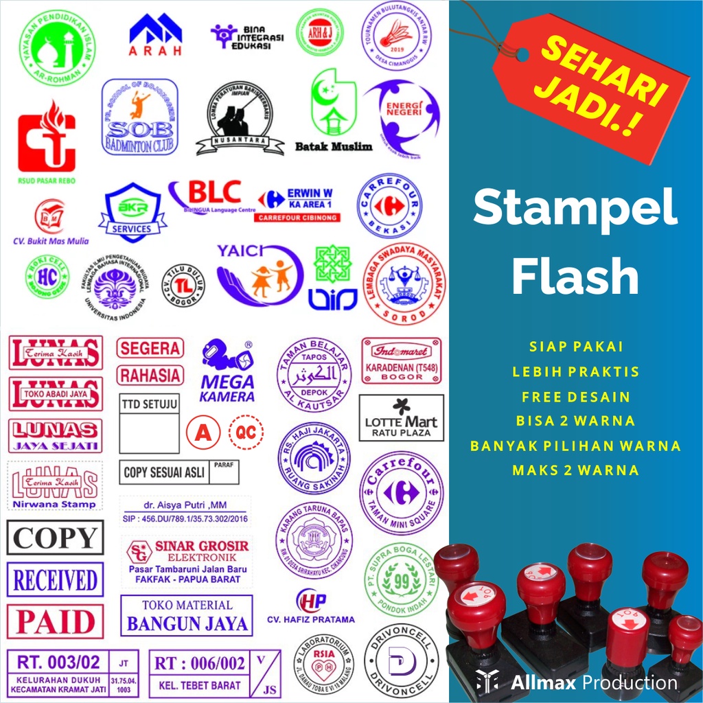 Jual Sehari Jadi Cetak Stampel Flash Stempel Praktis Siap Pakai Sudah ...