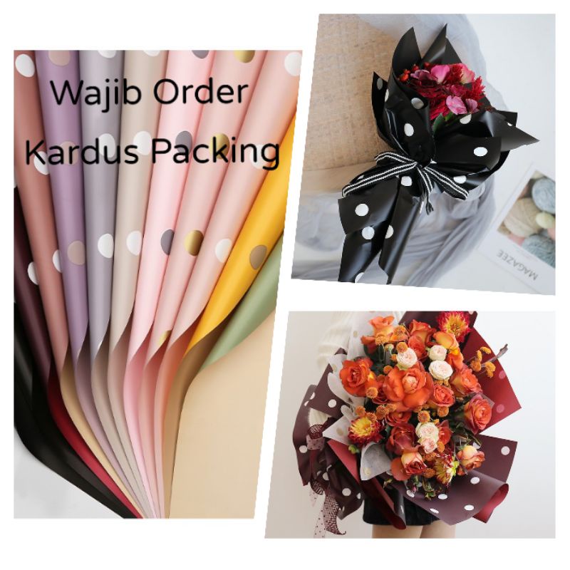 Jual Kertas Cellophane POLKA BESAR flower wrapping | Shopee Indonesia