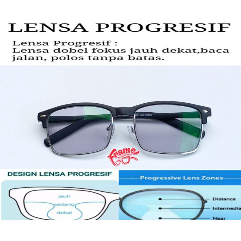 Jual Kacamata progresif photochromic bisa 2 fungsi baca dan jalan lensa ...