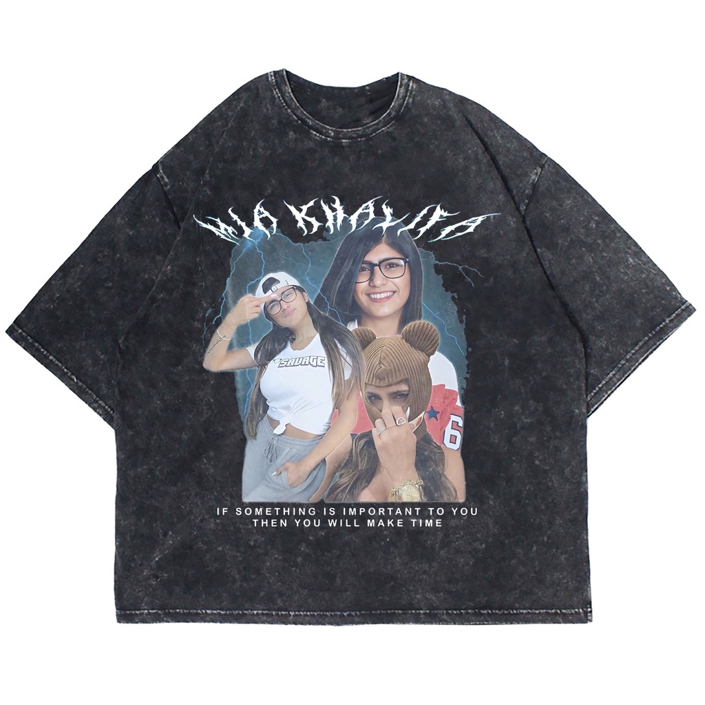Jual KAOS OVERSIZE MIA KHALIFA WASHING VINTAGE TEE ( WASHING T-SHIRT ...