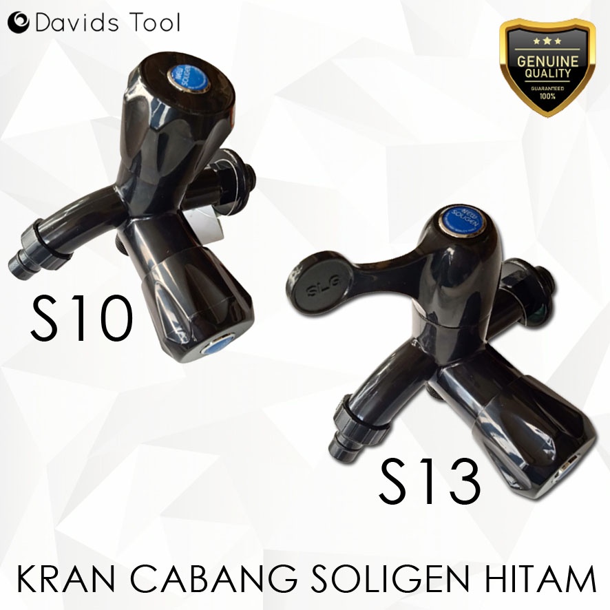 Jual Soligen Kran Shower Cabang Sower Keran Double Dobel Plastik Hitam ...