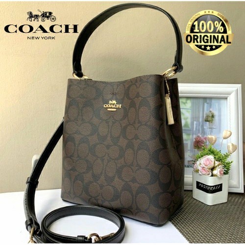 Jual (100% ORIGINAL) Tas COACH Town Bucket Bag In Signature Canvas ...