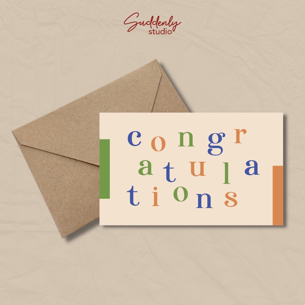 Jual Kartu Ucapan - Congratulations Green Orange - SUDDENLY STUDIO ...