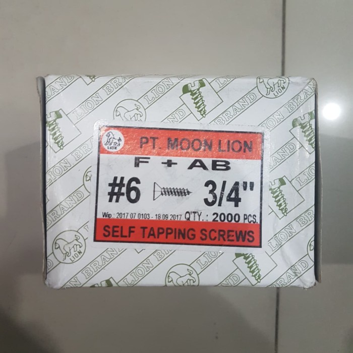 Jual (2000 Pcs) #6 X 2 Cm Moon Lion Taping Screw Sekrup Skrup Kayu / 1 ...