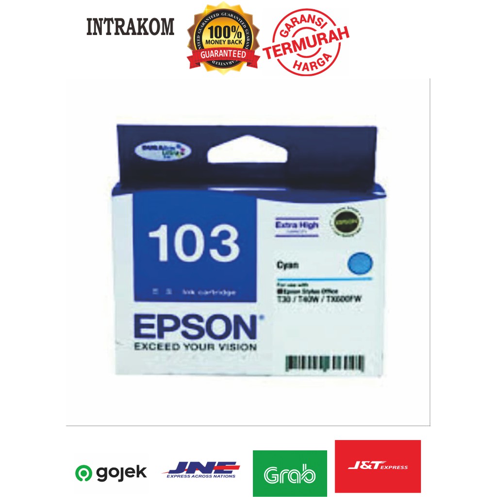 Jual TINTA EPSON 103 CYAN BIRU ORIGINAL100% | Shopee Indonesia