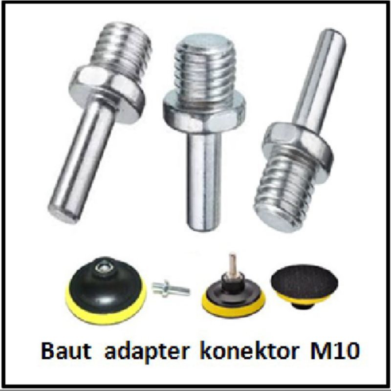 Jual Baut Adapter Konektor Mesin Bor ke Pad Poles Polisher M10 | Shopee ...