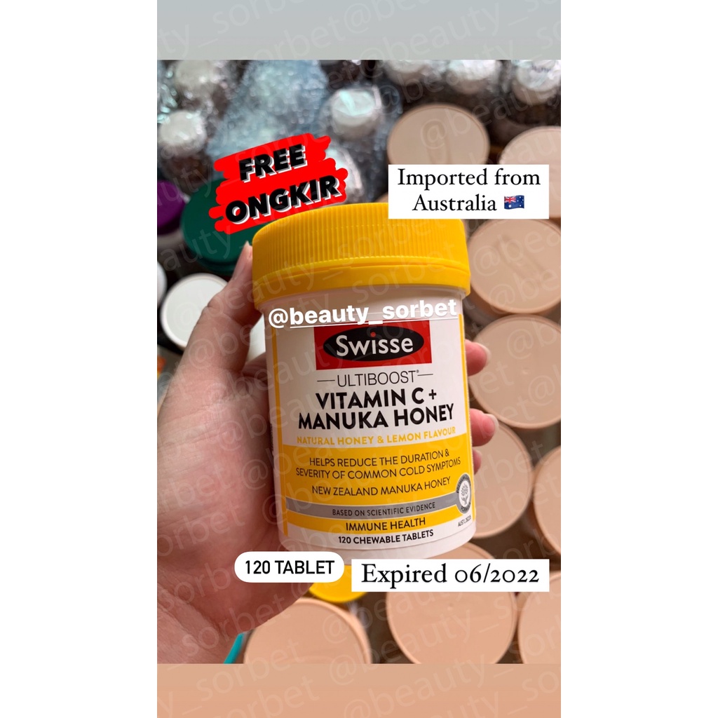 Jual Swisse Ultiboost Vitamin C + Manuka Honey 120 Tablets (Imported ...