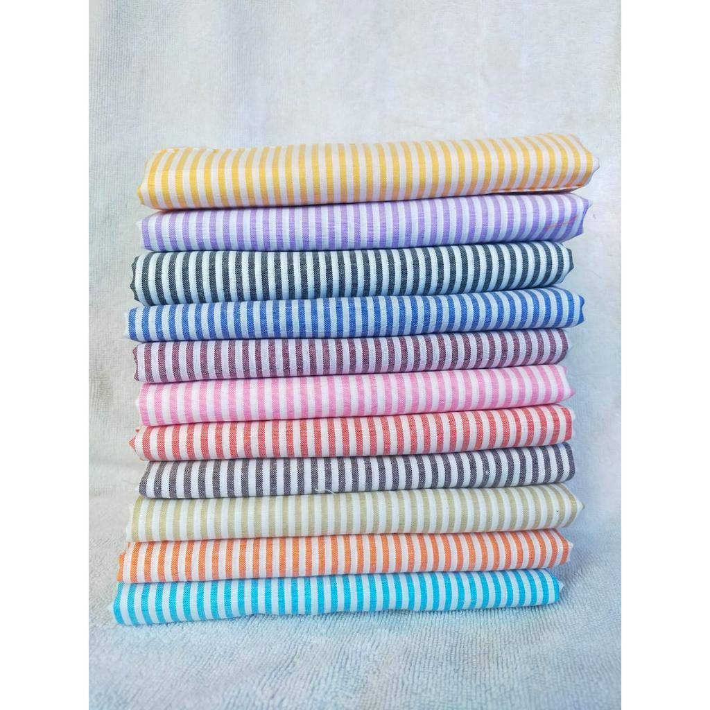 Jual Kain Katun Yarndyed Motif Garis Stripe /Kain Salur Lebar 150cm ...