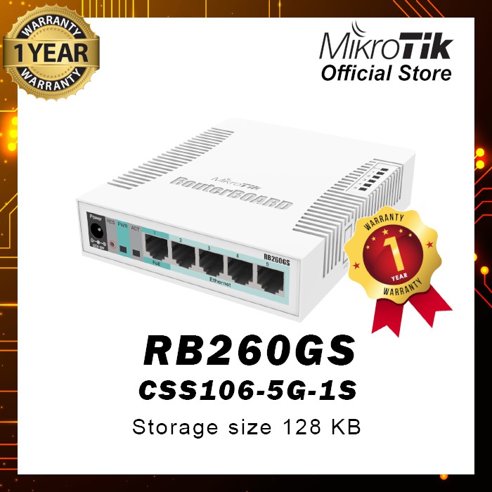 Jual MikroTik Router Board RB260GS ( CSS106-5G-1S ) 1 unit | Shopee ...