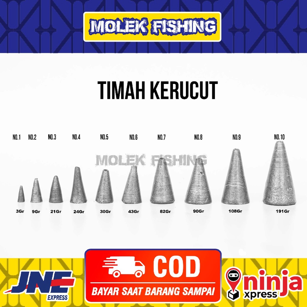 Jual Timah Pancing | Timah Kerucut | Timah Bandul | Timah Laut | Timah ...
