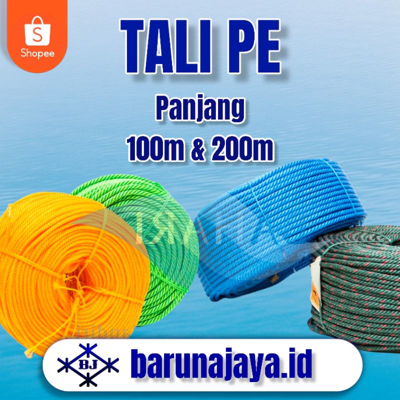 Jual Tali PE 3MM Tali Tambang Tali Tampar Tali Jemuran 100 Meter | Shopee Indonesia