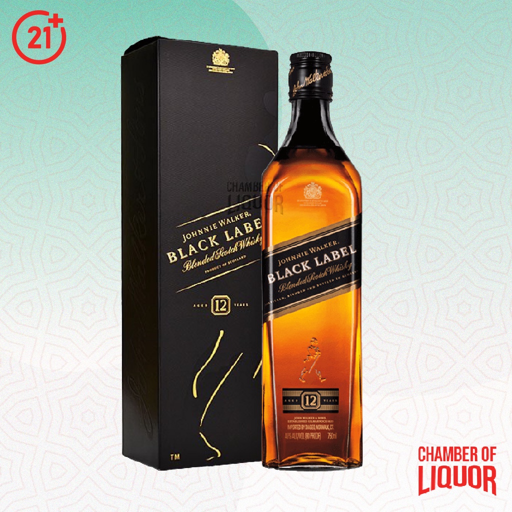 Jual Johnnie Walker BLACK LABEL (JW Black) Blended Scotch Whisky 750ml ...