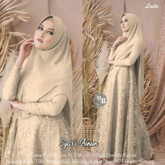 Jual GAMIS SYARI SYAR'I AINUN 1 SET GAMIS + HIJAB TERBARU BUSANA ...