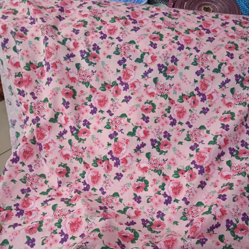 Jual KATUN BUNGA / KAIN BUNGA KECIL / KAIN KATUN MURAH / KAIN KATUN ...