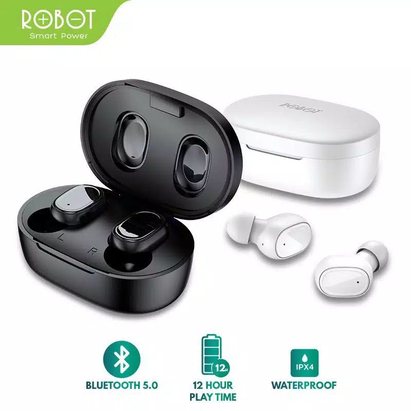 Jual ORIGINAL Robot TWS True Wireless Earphones Bluetooth Airbuds T10 ...