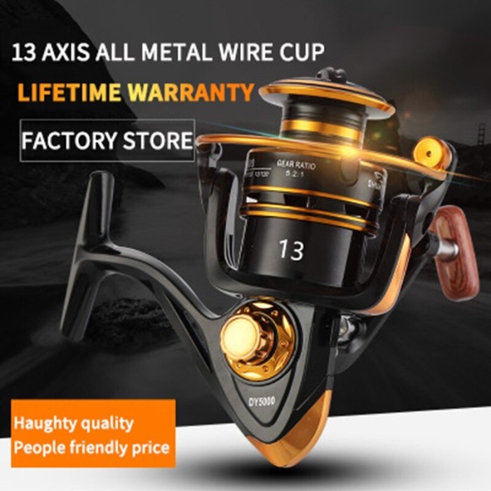 Jual Metal Reel Pancing Spinning Fishing Reel 12+1 Ball Bearing Ratio 5 ...