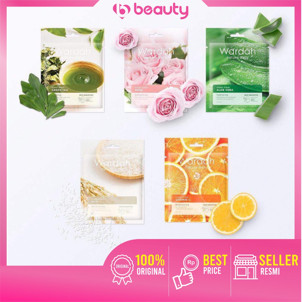 Jual BEAUTY WARDAH Nature Daily Sheet Mask 20ml / sheet mask WARDAH ...