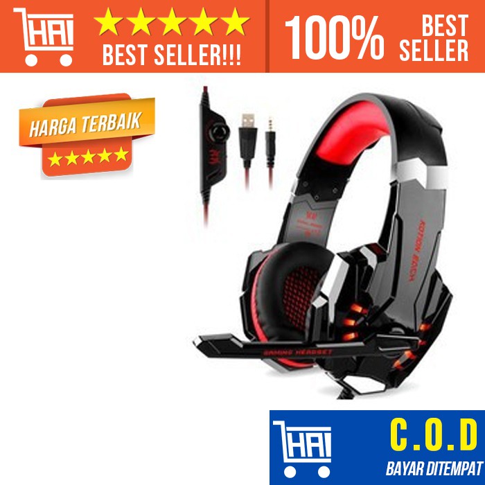 Jual GAMING HEADSET WITH LED LIGHT KOTION EACH G9000 TWISTED - MERAH ...