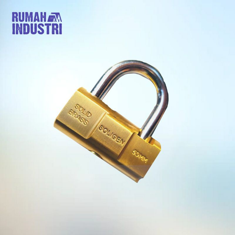 Jual OBRAL JADUL! Gembok Kuningan Bulat Pendek Solid Brass Soligen 80mm ...