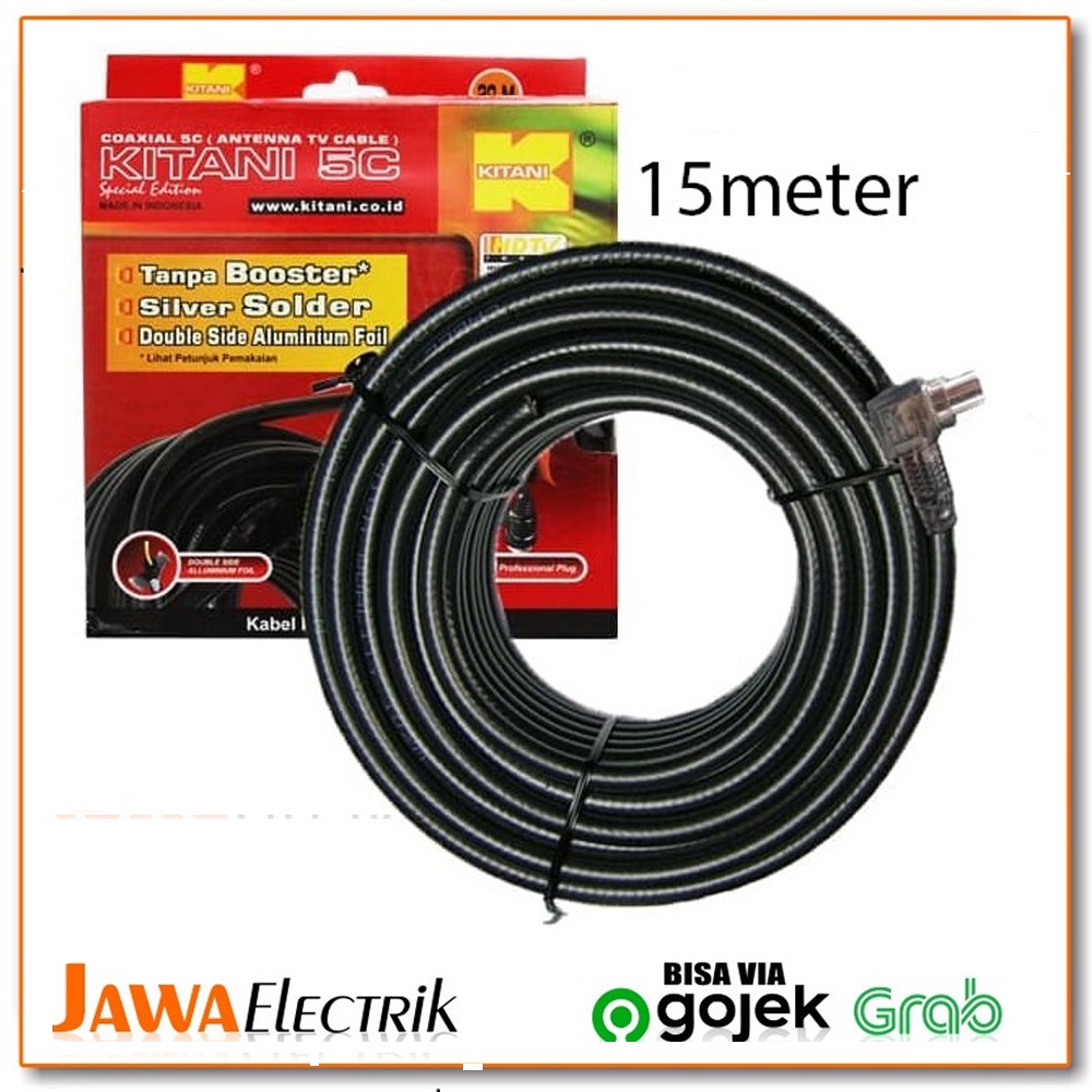 Jual Kabel Antenna Kitani Coaxial 5c Berkualitas Super Bagus 15 Meter | Shopee Indonesia