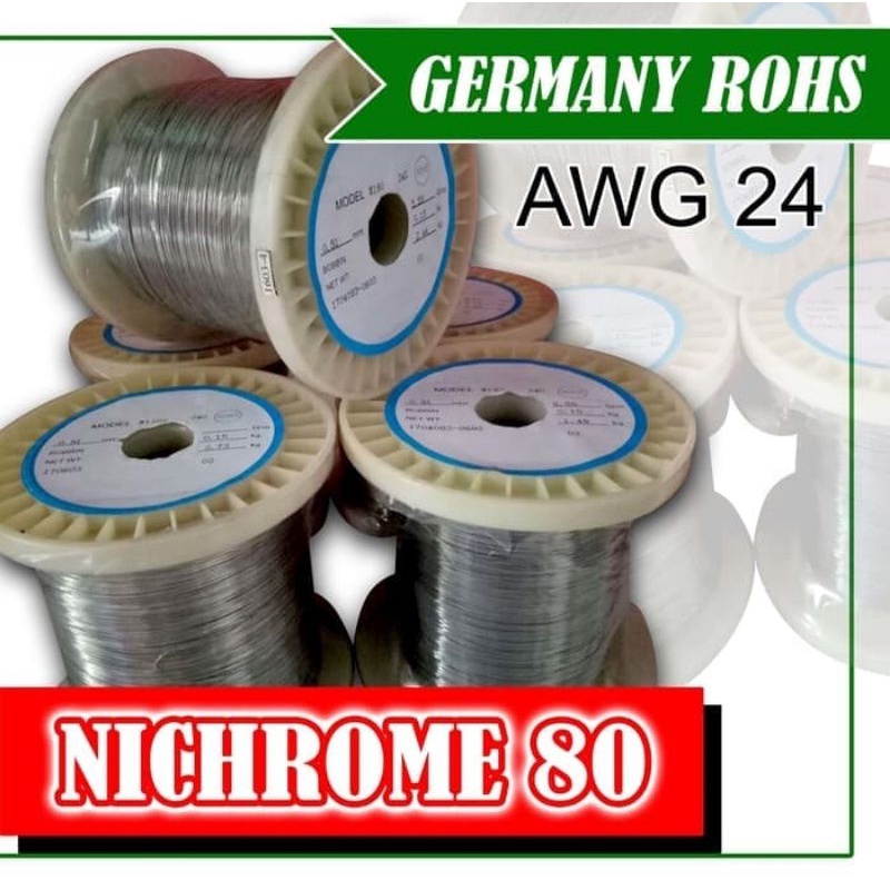 Jual Kawat CoilVape Nichrome 80 AWG 24 ROHS Germany (1m) 1 Meter ...