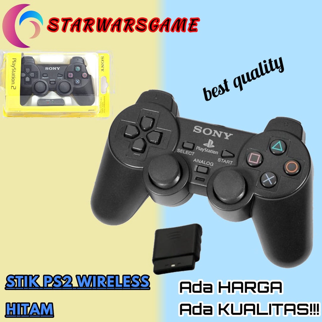 Jual STIK STICK PS2 WIRELESS OP WARNA HITAM | Shopee Indonesia