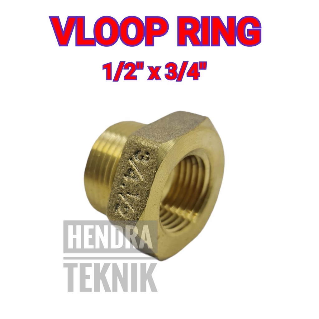 Jual VERLOOP RING 1/2" x 3/4" INCI KUNINGAN VLUPRING VLUKRING VLOOP ...