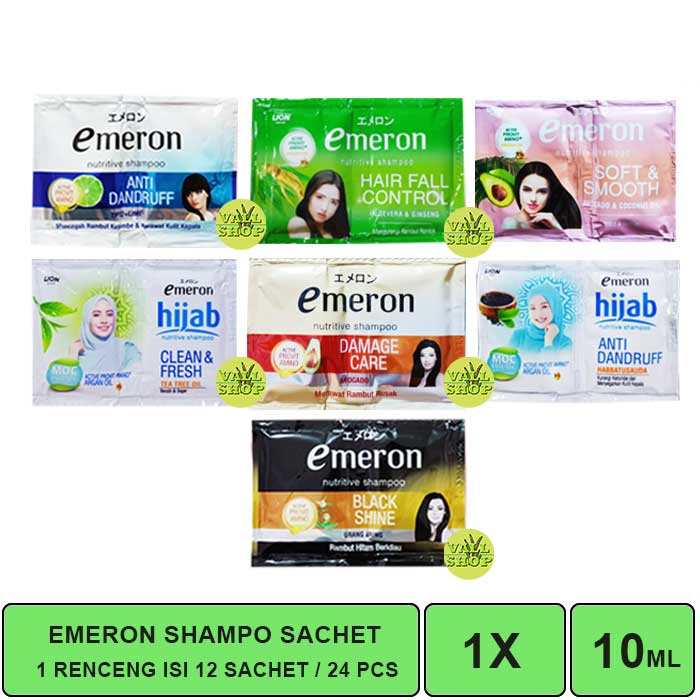 Jual EMERON SHAMPO 1 RENCENG ISI 12 SACHET / 24 PCS. | Shopee Indonesia