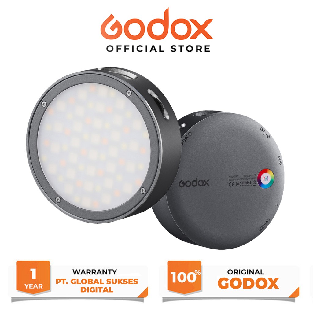 Jual Godox R1 Round Mini RGB LED Magnetic Light Gray | Shopee Indonesia