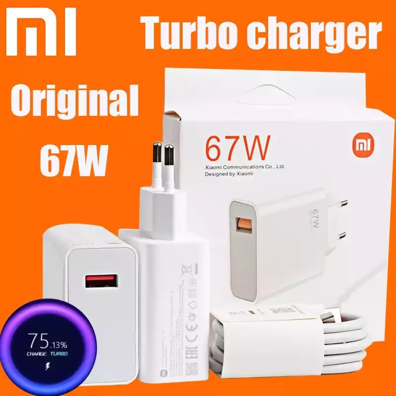 Jual CHARGER XIAOMI 65W TURBO CHARGE ORIGINAL 100% USB TYPE C / CHARGER ...
