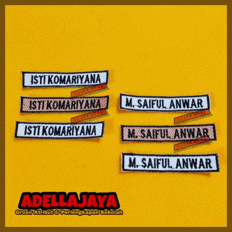 Jual 3 pcs Badge Nama Siswa Bordir / Emblem Nama Siswa / Bet Nama Siswa ...