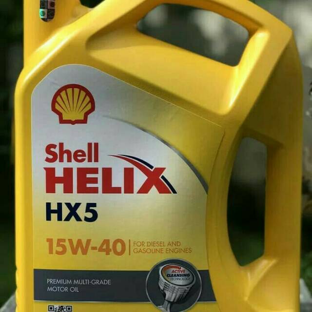Jual New shell Helix Hx5 15w-40 Galon 4 liter tembus / verified QR ...
