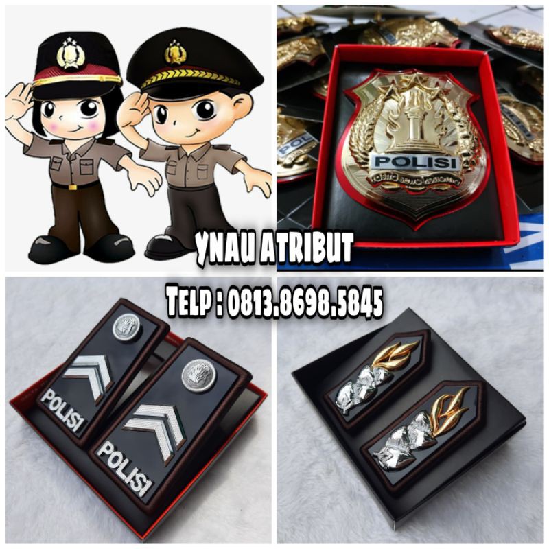 Jual Pangkat Briptu Polri + Monogram Polri + Kewenangan Polri Cembung ...