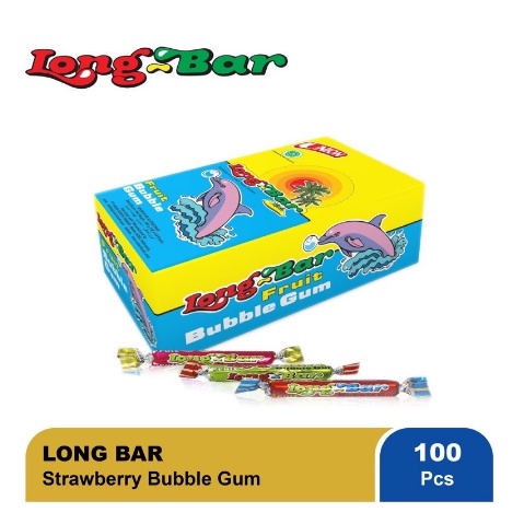 Jual Permen Karet Long Bar Stroberi box 580 gram - LongBar Strawberry ...