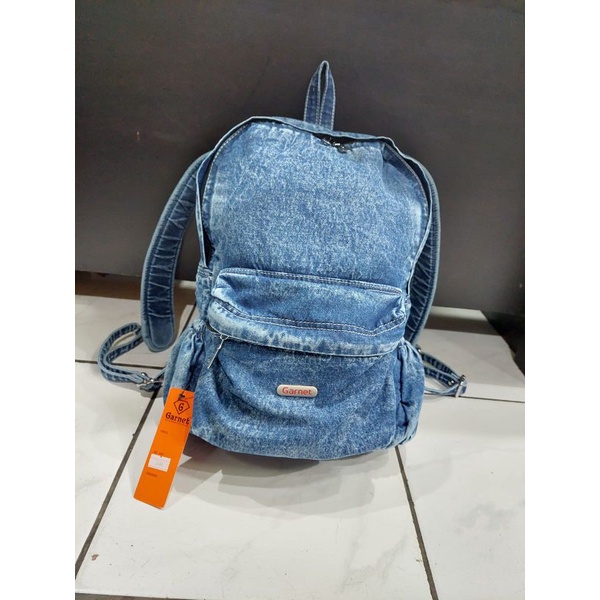 Jual TAS RANSEL WANITA JEANS DENIM GARNET TERMURAH | Shopee Indonesia