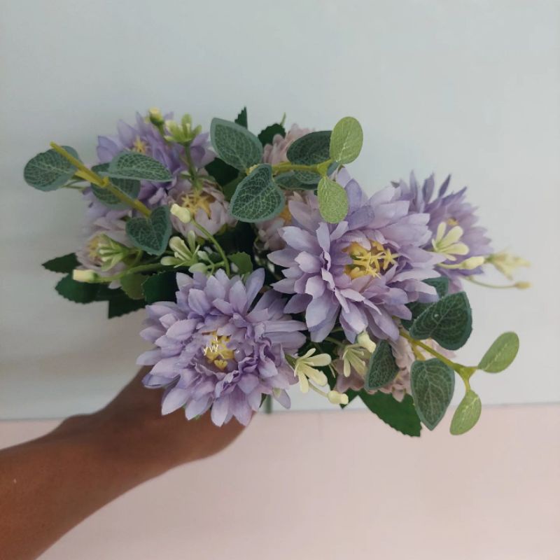 Jual Bunga Artificial Carnetion daun dolar / Bunga Hiasan Tangkai ...