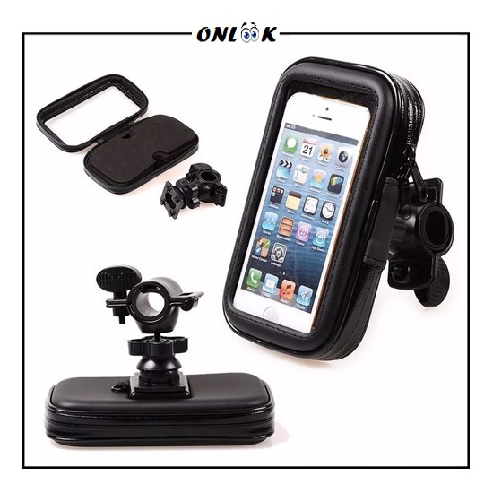 Jual Universal Holder HP GPS 6.3" Waterproof / Holder HP di Stang Sepeda Motor Anti Air ...