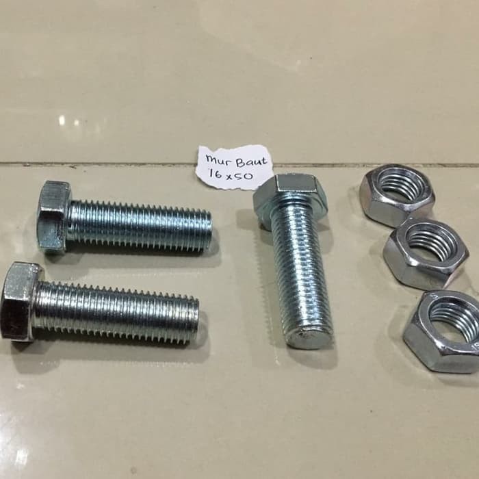 Jual Mur baut 16 x 50 / Bmp m16 x 50 galvanish / Bmp m16 x 50 murah | Shopee Indonesia