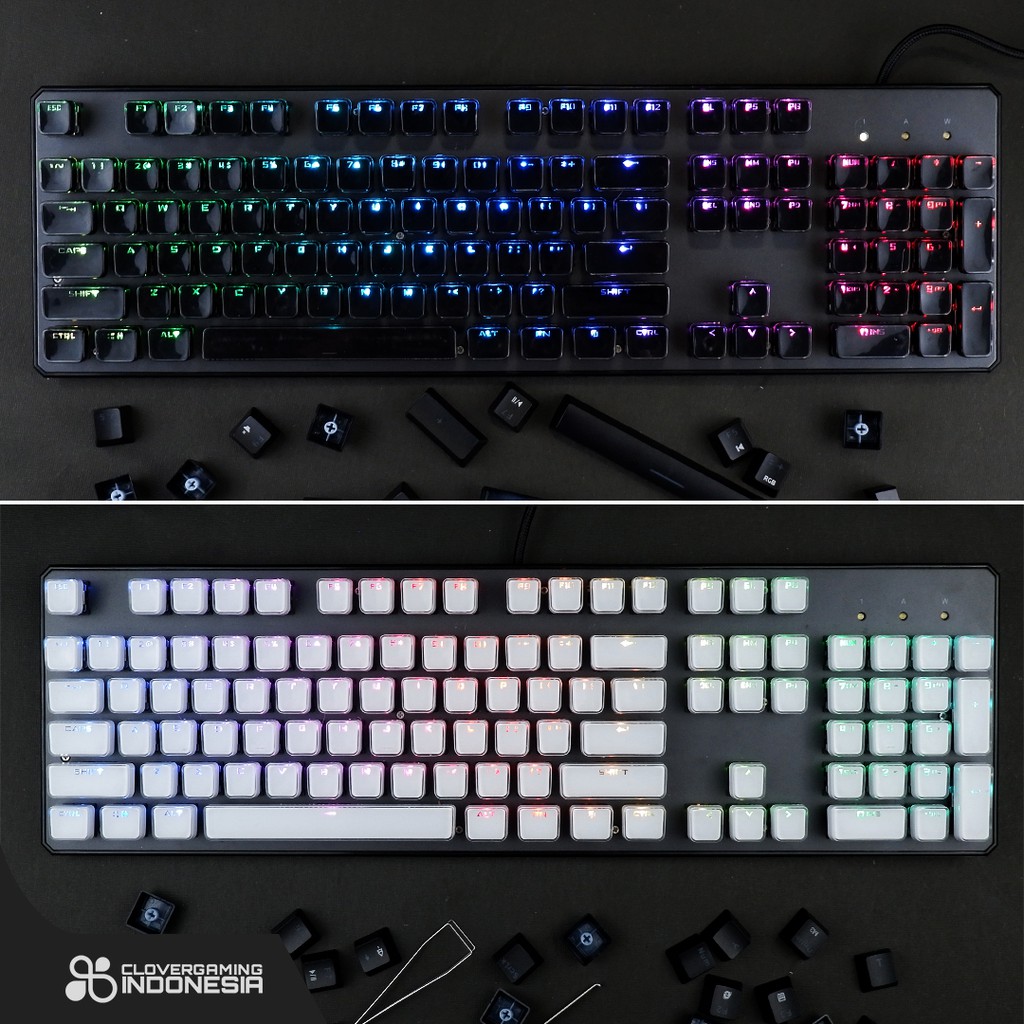 Jual Keycaps CLV Flat Crystal Keycap ABS Double Shot 104 Keys Set ...