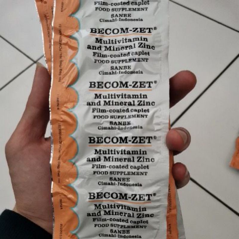 Jual BECOM ZET MULTIVITAMIN ZINC ISI 10 TABLET BECOM ZET STRIP BECOM ...