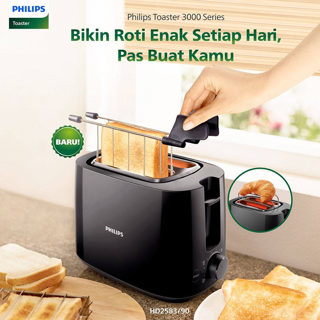 Jual Toaster Philips - HD2583/90 - Pemanggang Roti - Serbaguna - Hitam ...